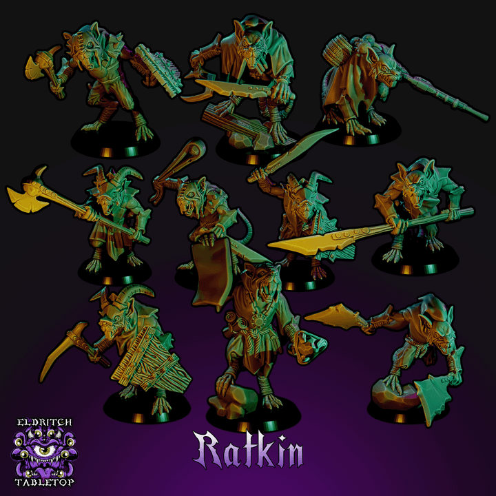 3D Printable Vernoxian Ratkin by Eldritch Tabletop