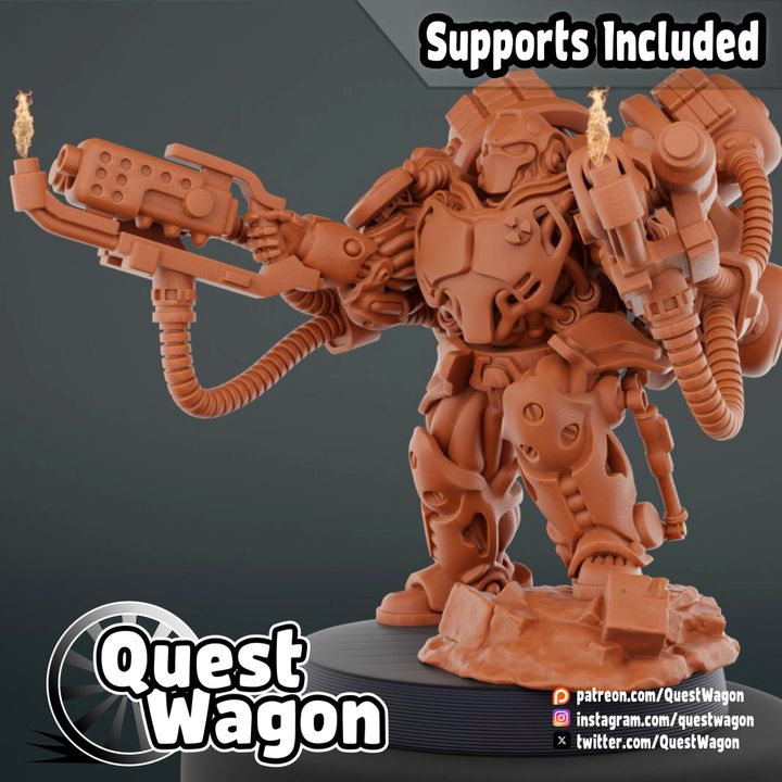 3D Printable Heavy Unit Space Aggressor Dual Flamer by QuestWagon