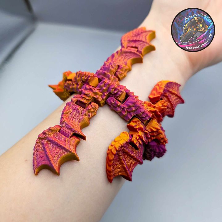 3D Printable Modular Dragon Bracelet by Kirsten M