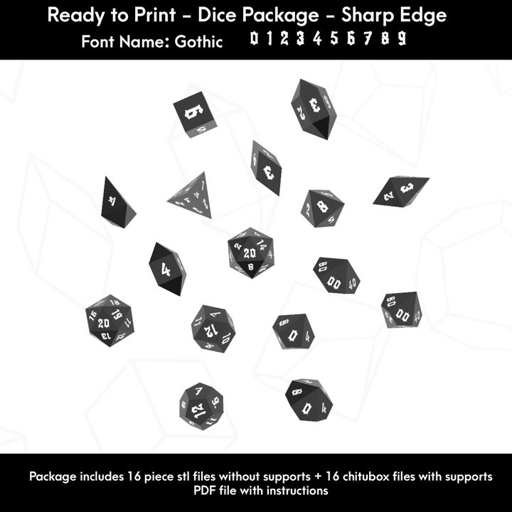 3D Printable Dice Masters – Ready to Print - 16 Piece Set ...