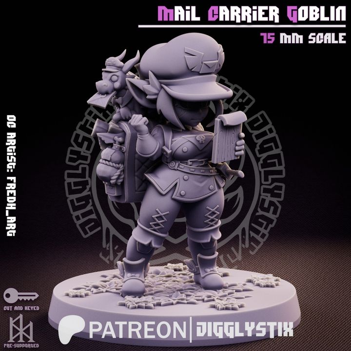 3D Printable Mail Carrier Goblin by Jigglystix