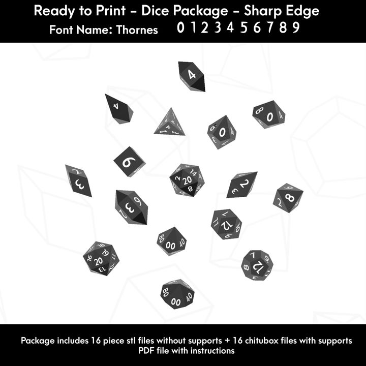 3D Printable Dice Masters – Ready to Print - 16 Piece Set ...