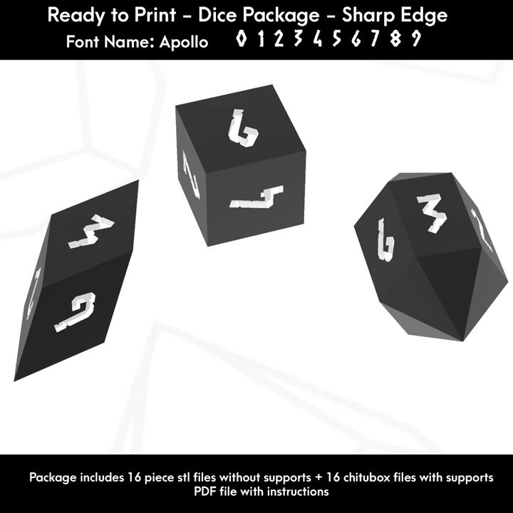 3D Printable Dice Masters – Ready to Print - 16 Piece Set ...