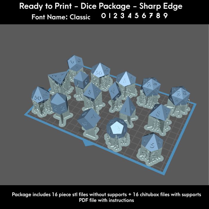 3D Printable Dice Masters – Ready to Print - 16 Piece Set ...