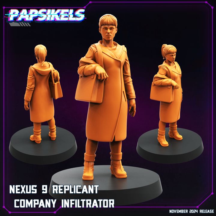 3D Printable NEXUS 9 REPLICANT COMPANY ASSASSIN by PAPSIKELS MINIATURES