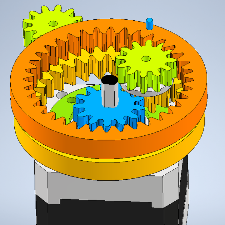 3D Printable Compound gearbox by Glauber Santos