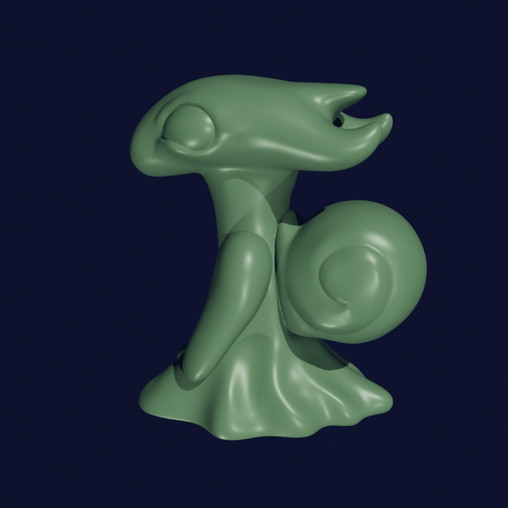 3D Printable Waving snail character by Diamond Force