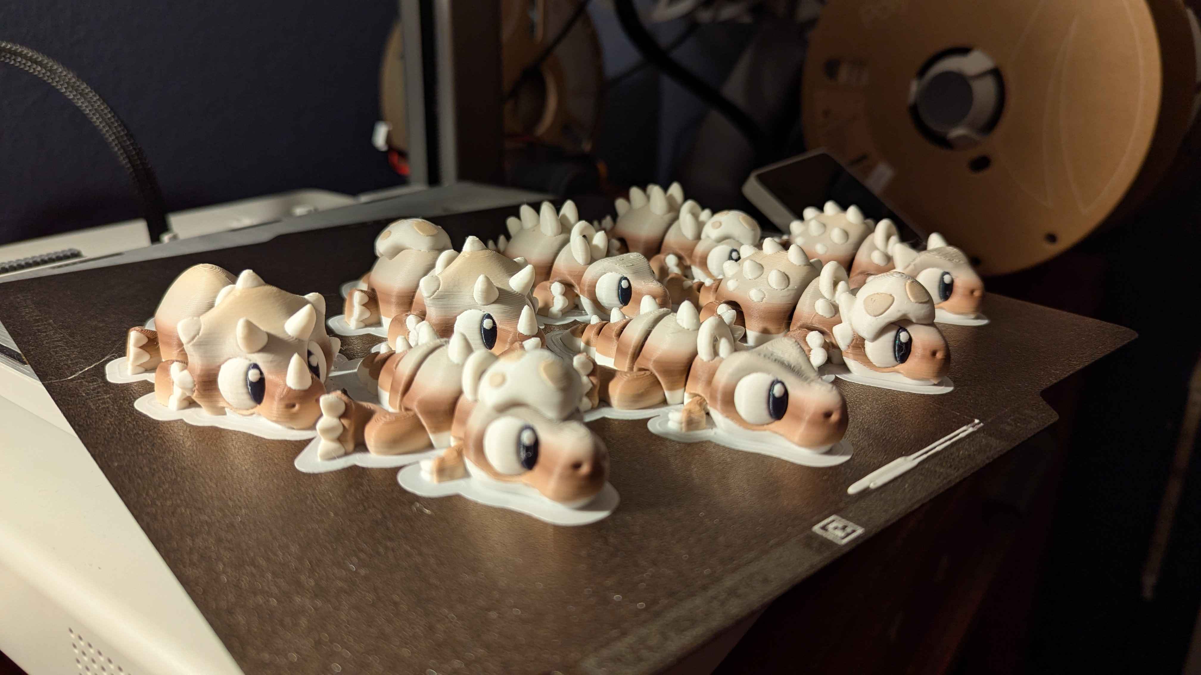 3D Printable Flexi Baby Ankylosaurus Print-in-place by 3DGOB