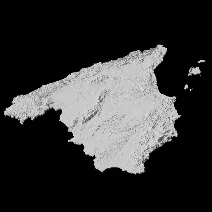 3D Printable Spain Country Topographic Map - 3D Terrain Elevation ...
