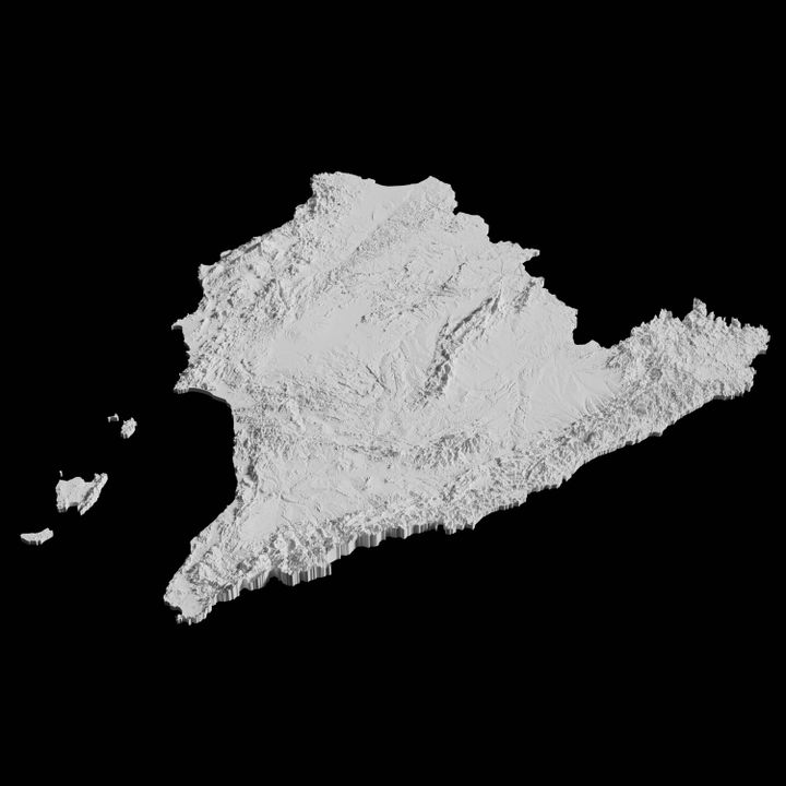 3D Printable Spain Country Topographic Map - 3D Terrain Elevation - Relief Map - Topography of ...