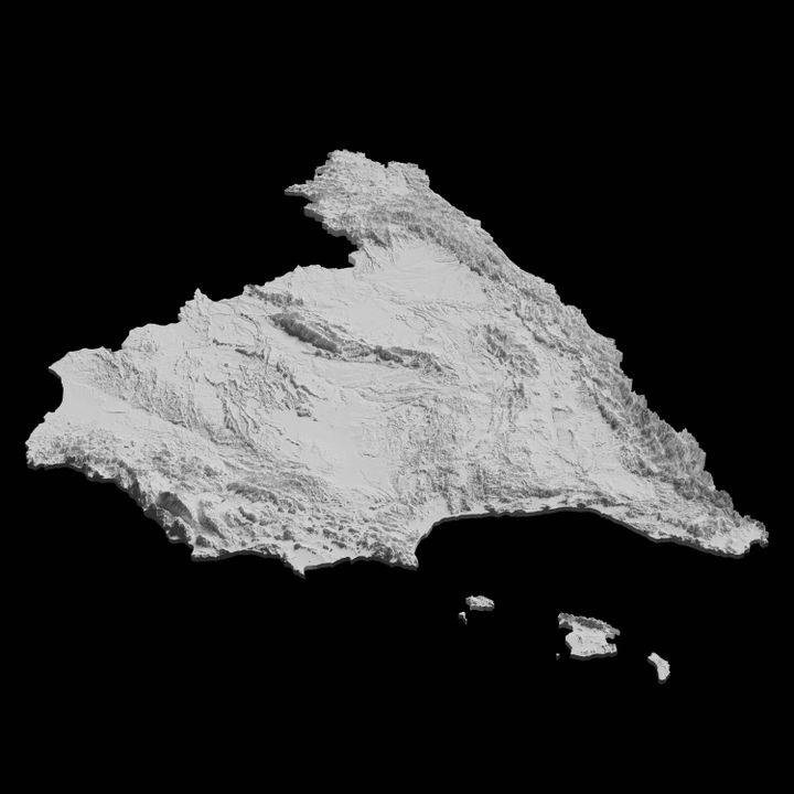 3D Printable Spain Country Topographic Map - 3D Terrain Elevation ...