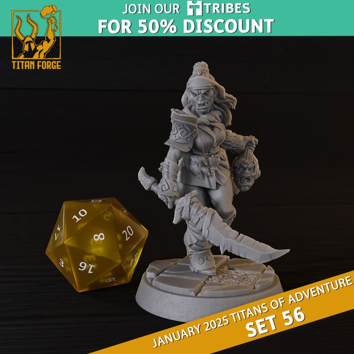 3D Printable Female Orc Ranger - DnD Hero Characters - Titans of ...