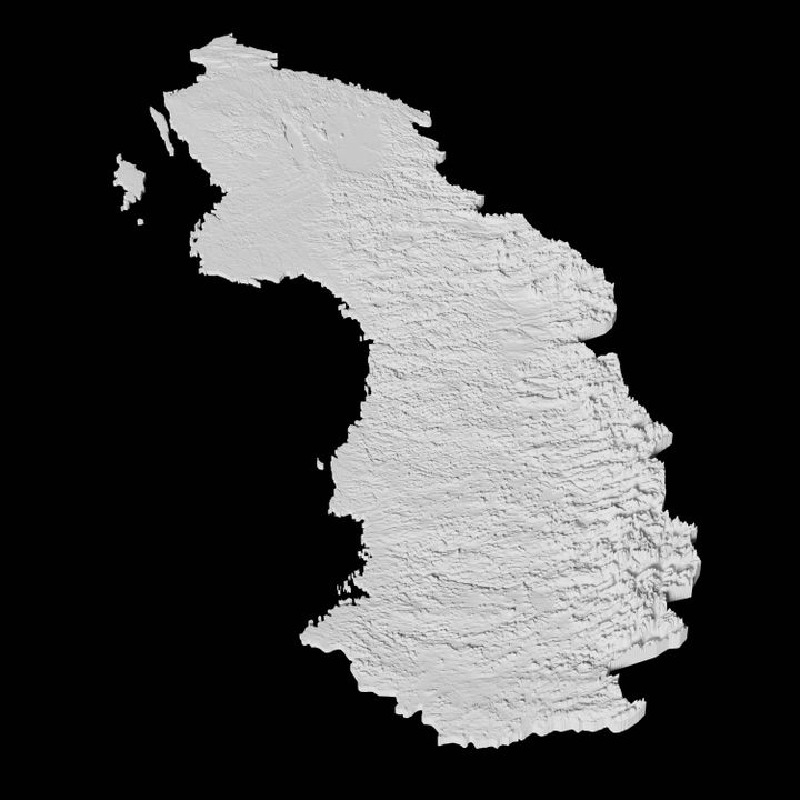 3D Printable Sweden Country Topographic Map - 3D Terrain Elevation ...