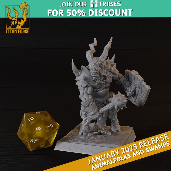 3D Printable Goatman Warriors - Animalfolks and Swamps - Titan Forge ...