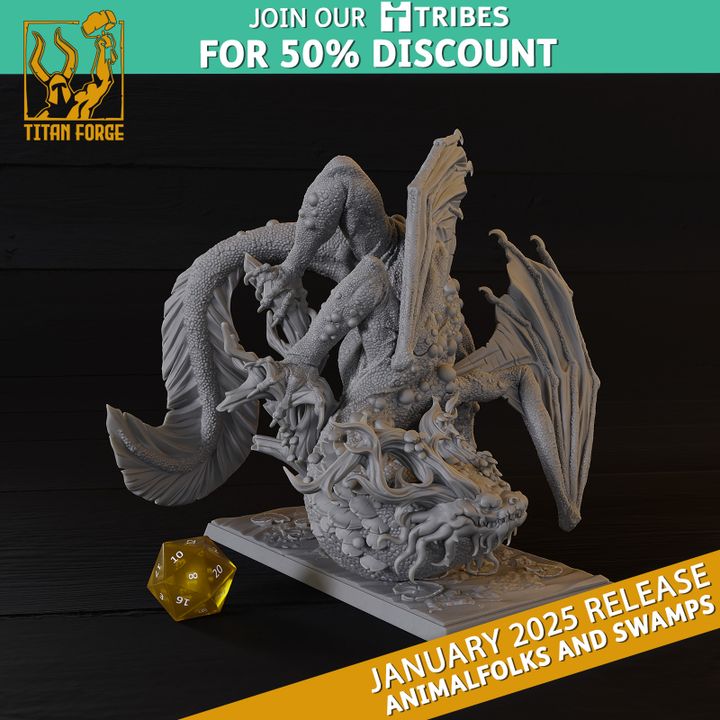 3D Printable Swamp Dragon - Animalfolks and Swamps - Titan Forge ...