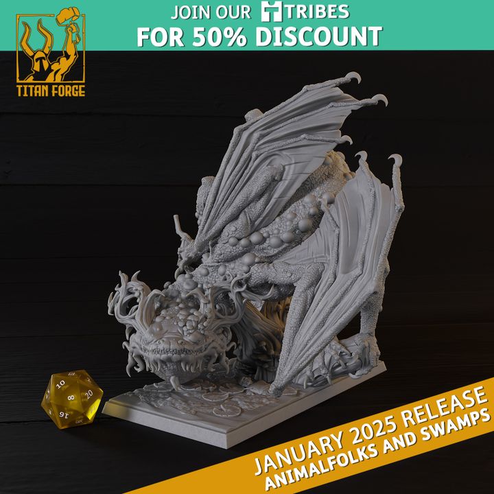 3D Printable Swamp Dragon - Animalfolks and Swamps - Titan Forge ...