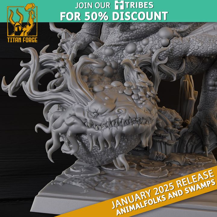 3D Printable Swamp Dragon - Animalfolks and Swamps - Titan Forge ...