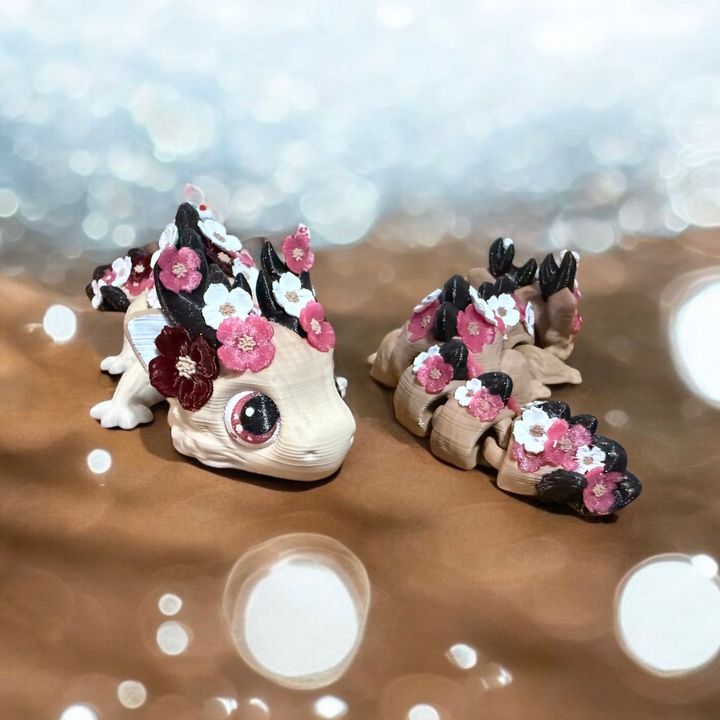 3D Printable Dogwood Flower Baby Dragon by Rebel Alicorn Designs