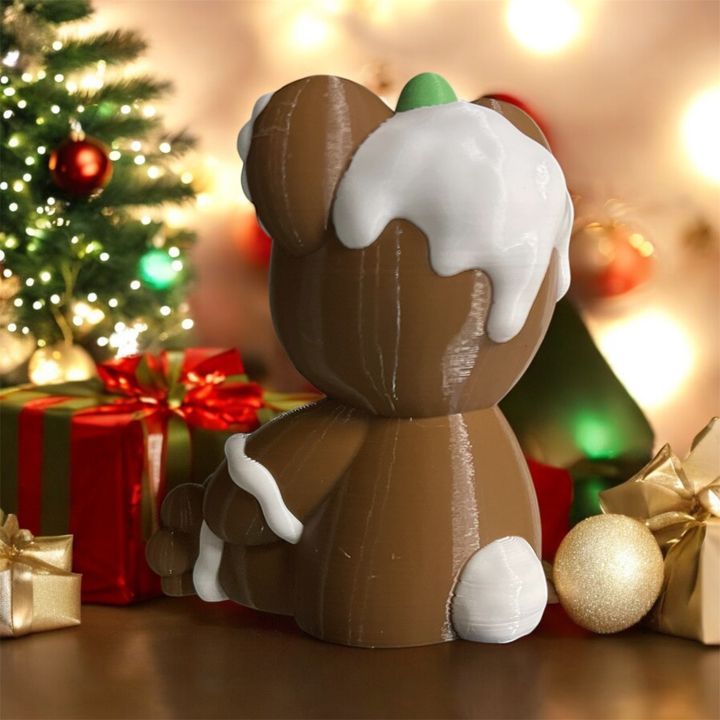 3D Printable Grumpy the Christmas Gingerbread Bear by Rebel Alicorn Designs