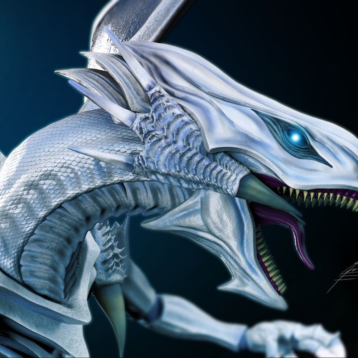 3D Printable Blue Eyes White Dragon Yugioh 3D print model by JM HE