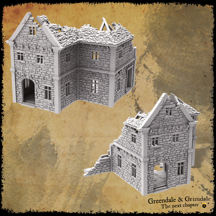 3D Printable Grimdale - Modular building set by 3Dlayeredscenery