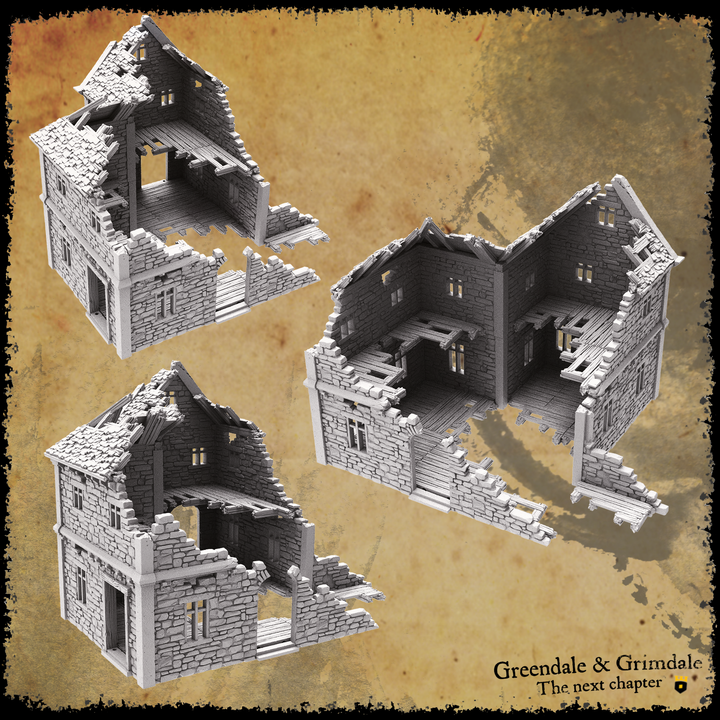 3D Printable Grimdale - Modular building set by 3Dlayeredscenery
