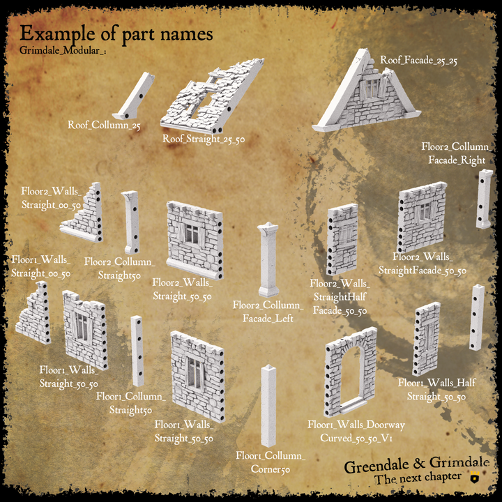 3D Printable Grimdale - Modular building set by 3Dlayeredscenery