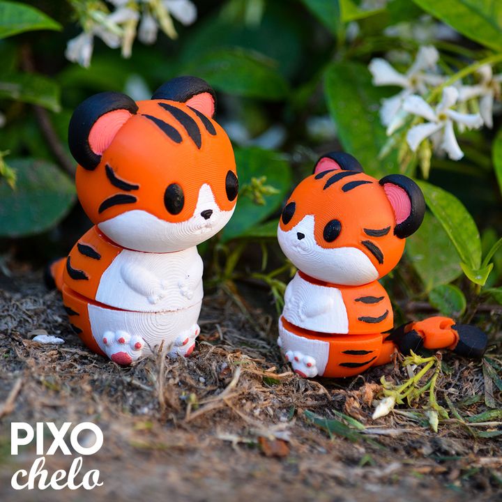 3D Printable Mini Tiger Super Sweet Flexi by Pixochelo