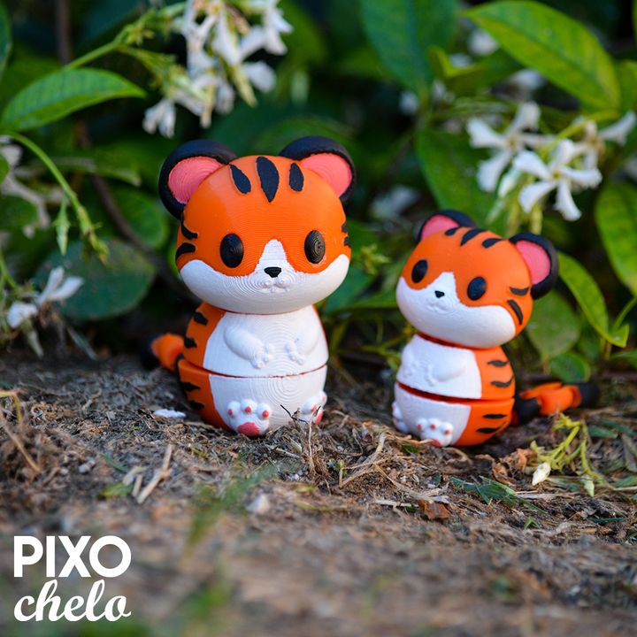 3D Printable Mini Tiger Super Sweet Flexi by Pixochelo