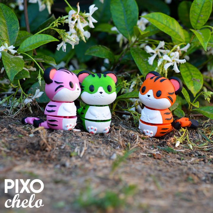 3D Printable Mini Tiger Super Sweet Flexi by Pixochelo