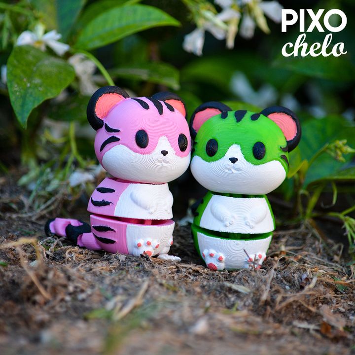 3D Printable Mini Tiger Super Sweet Flexi by Pixochelo