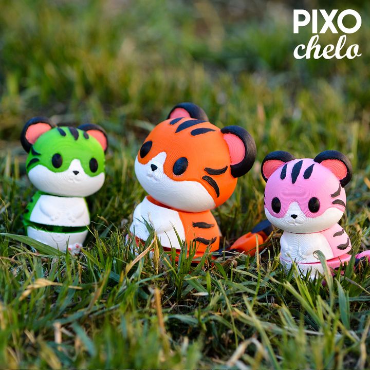 3D Printable Mini Tiger Super Sweet Flexi by Pixochelo