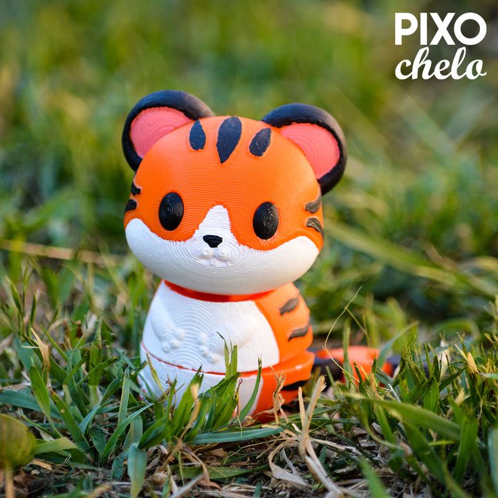 3D Printable Mini Tiger Super Sweet Flexi by Pixochelo