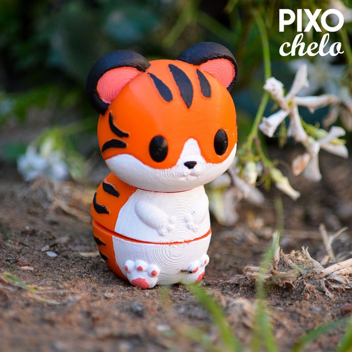 3D Printable Mini Tiger Super Sweet Flexi by Pixochelo