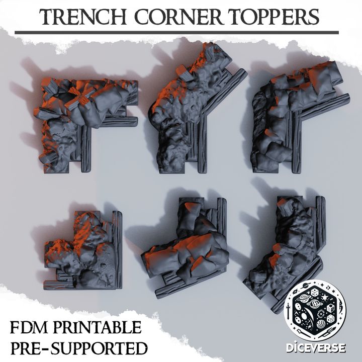 3D Printable Trench Terrain: Trench System Bundle by Diceverse
