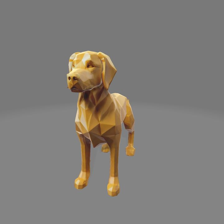 3D Printable Low-Poly Golden Retriever by Craftitect