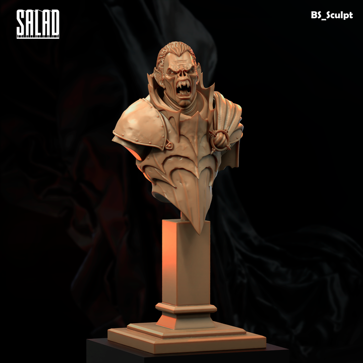 3D Printable The Vampire Lord Bust 60 mm by Salad Sculptors