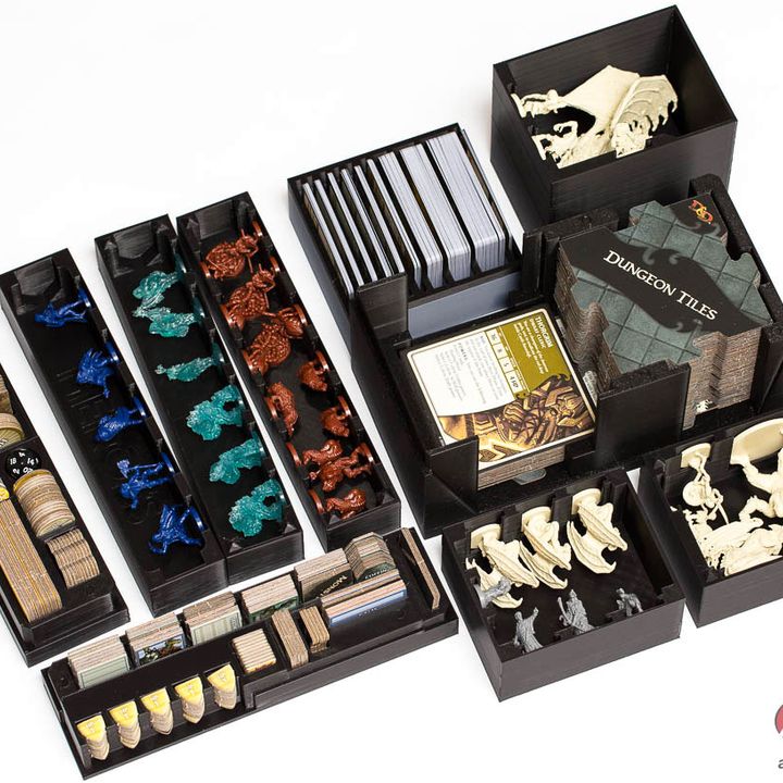3D Printable D&D - Castle Ravenloft Board Game Insert and Organizer by Jim