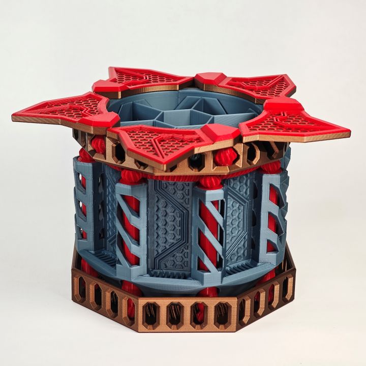 3D Printable Geared Mechanical Dice Box by 3DTechDesigns