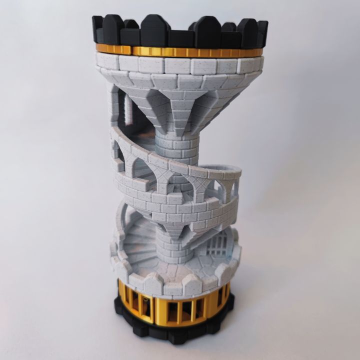 3D Printable Mechanical Dice Tower by 3DTechDesigns