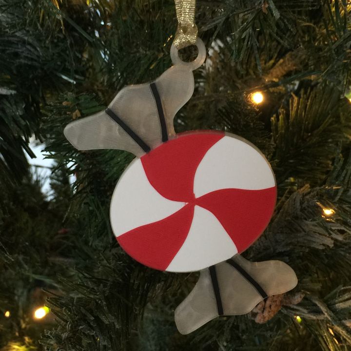 3D Printable Peppermint Candy Ornament -A'ishah by StarLabs3D