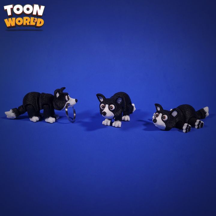 3D Printable Mini Flexible Dog by ToonWorld3D