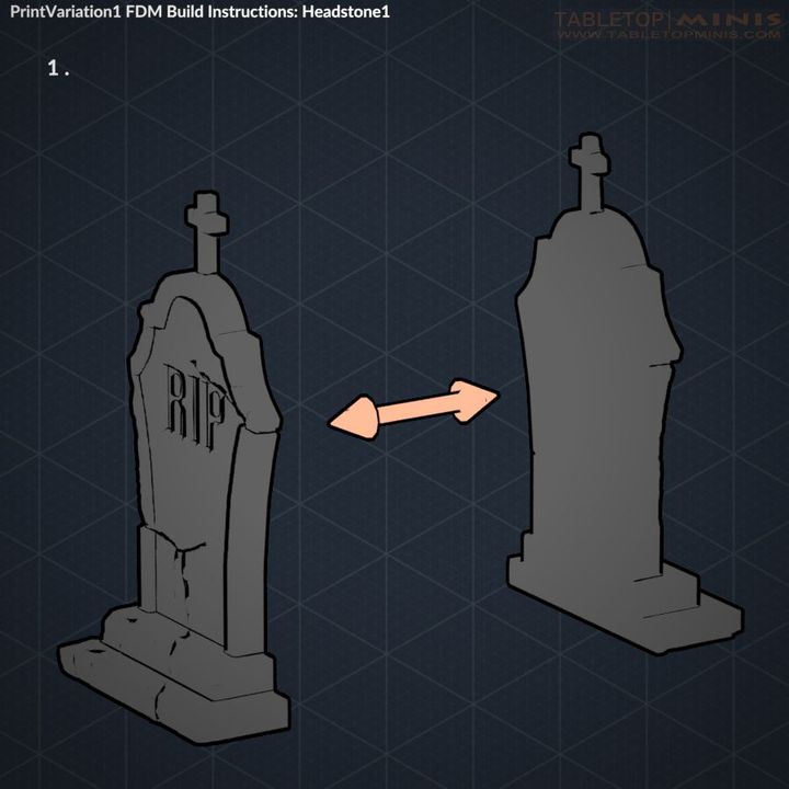 3D Printable Grave Stones by TableTopMinis