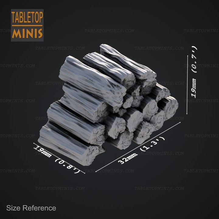3D Printable Stack Of Logs by TableTopMinis