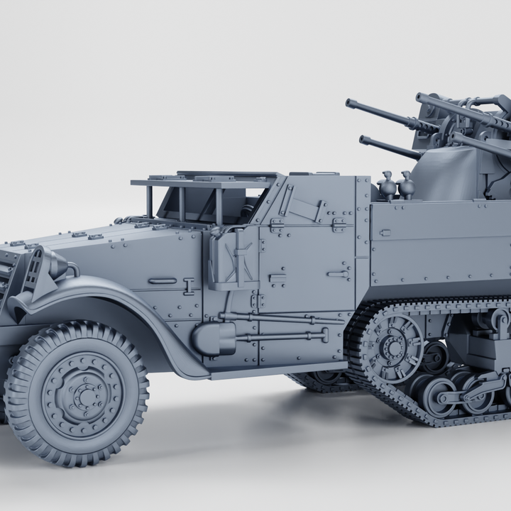 3D Printable Half-track M3 “Quad 50” (US, WW2) by Wargame3d