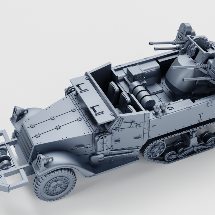3D Printable Half-track M3 “Quad 50” (US, WW2) by Wargame3d