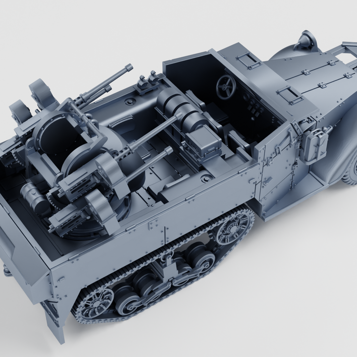 3D Printable Half-track M3 “Quad 50” (US, WW2) by Wargame3d