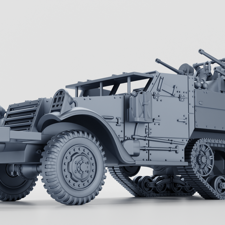 3D Printable Half-track M3 “Quad 50” (US, WW2) by Wargame3d