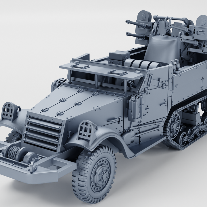 3D Printable Half-track M3 “Quad 50” (US, WW2) by Wargame3d