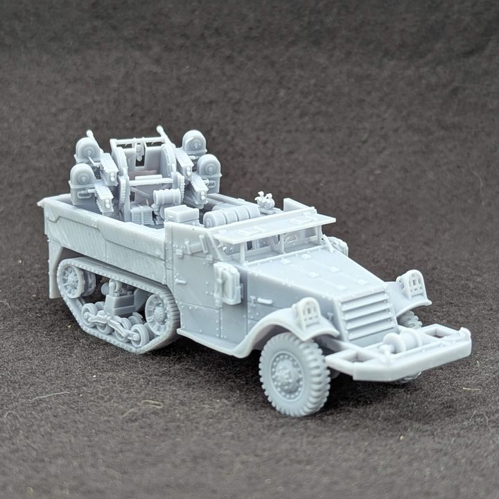 3D Printable Half-track M3 “Quad 50” (US, WW2) by Wargame3d